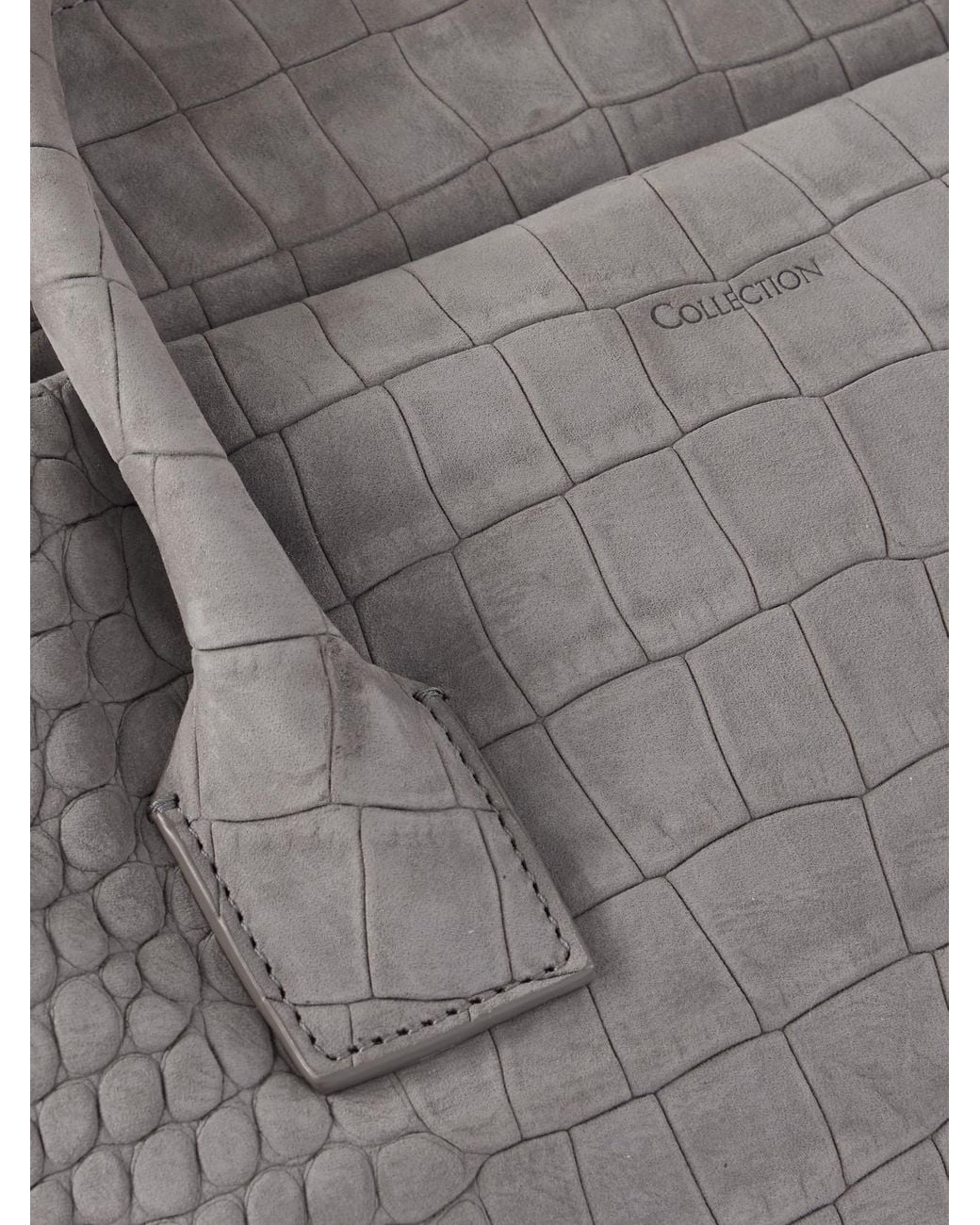 Calvin Klein America Duffle Medium Croc-Effect Suede Tote in Gray | Lyst