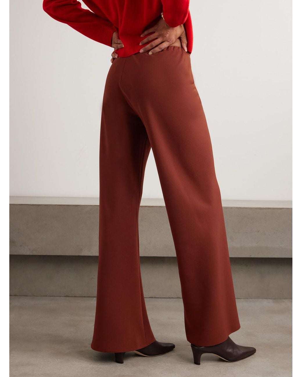 La Ligne Colby Recycled Stretch-Crepe Wide-Leg Pants in Red | Lyst