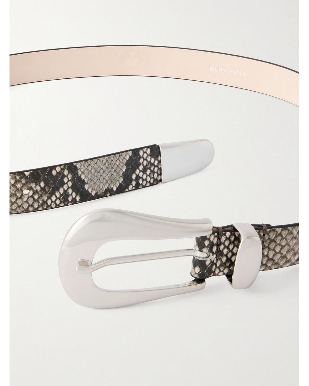 DEHANCHE Colette Snake-Effect Leather Waist Belt in Metallic | Lyst UK
