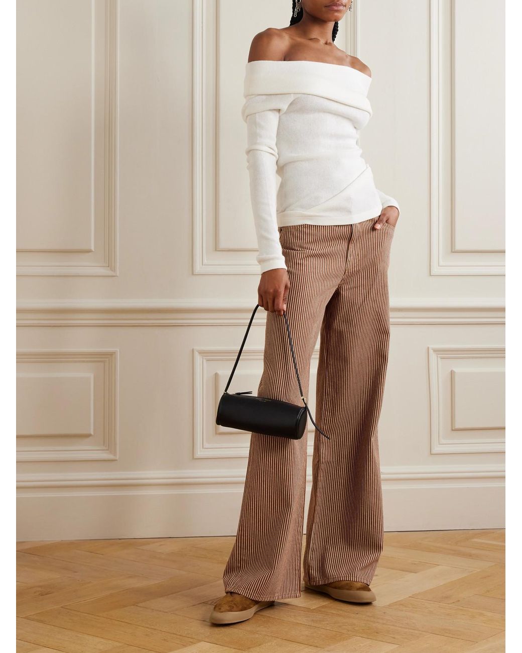 Lisa Yang Claudina Off-The-Shoulder Cotton And Cashmere-Blend Top in ...