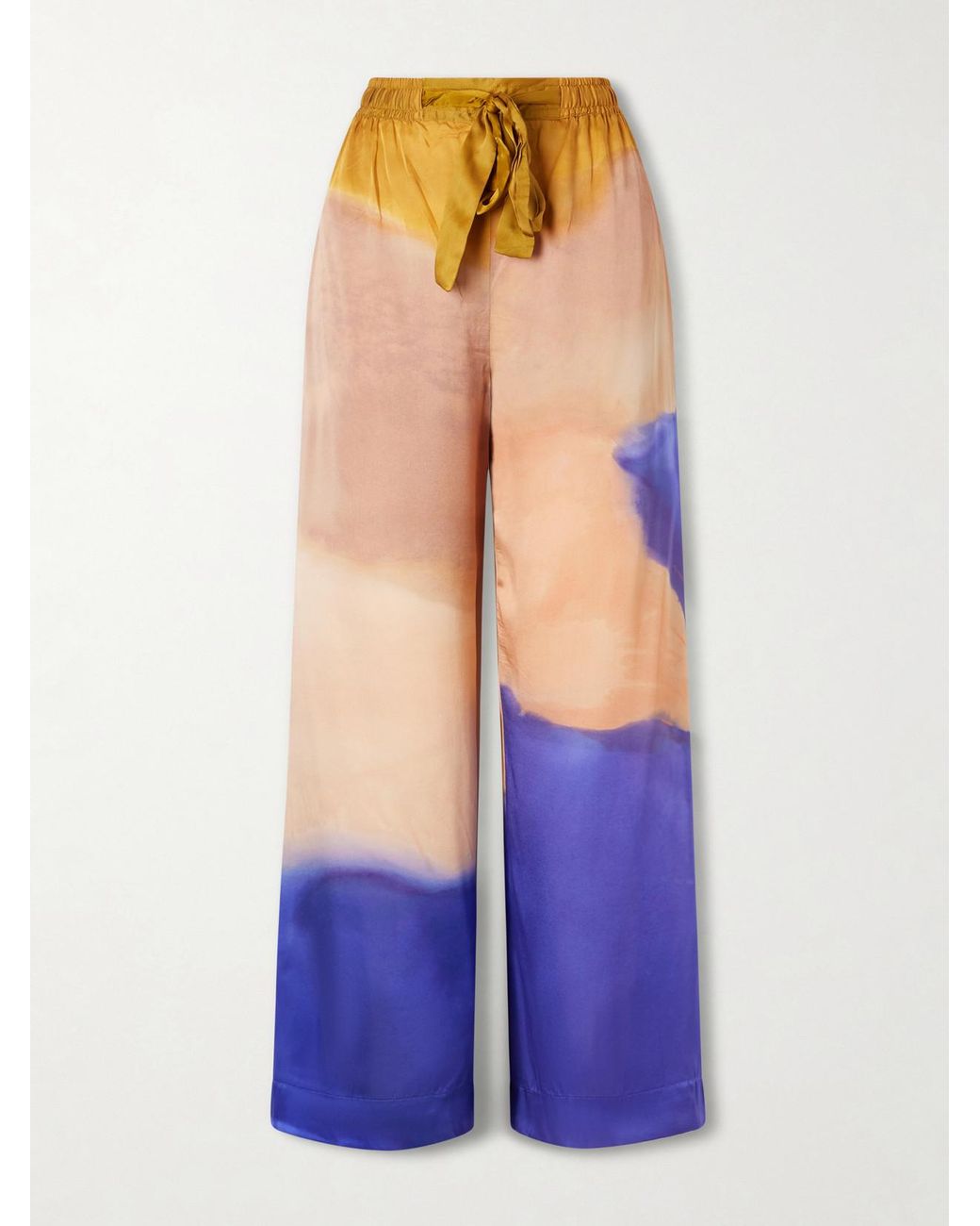 Ulla Johnson Julien Dégradé Silk-Satin Wide-Leg Pants in Blue | Lyst UK
