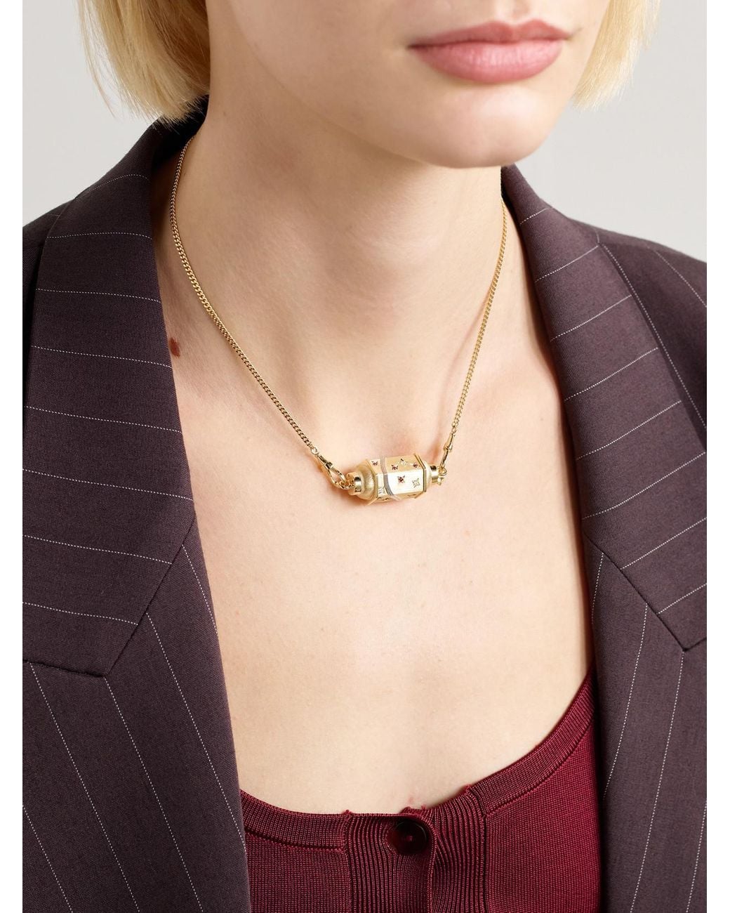 Marie Lichtenberg Milky Way Gourmette 18-Karat, Rhodium, Ruby And ...