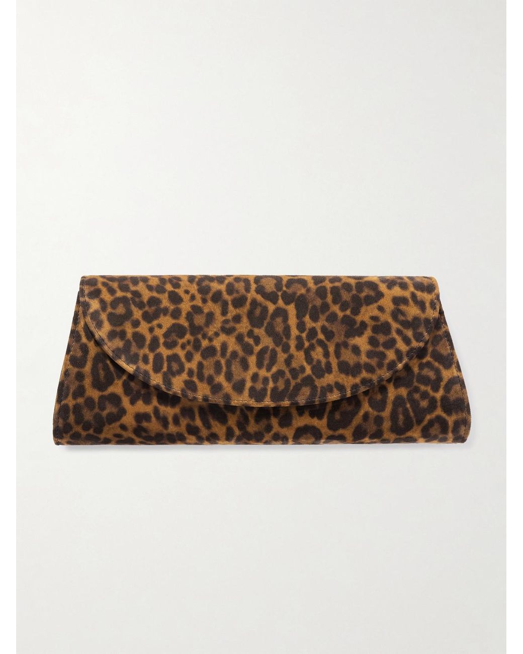 Hunting Season Opera Leopard-Print Suede Clutch in Brown | Lyst