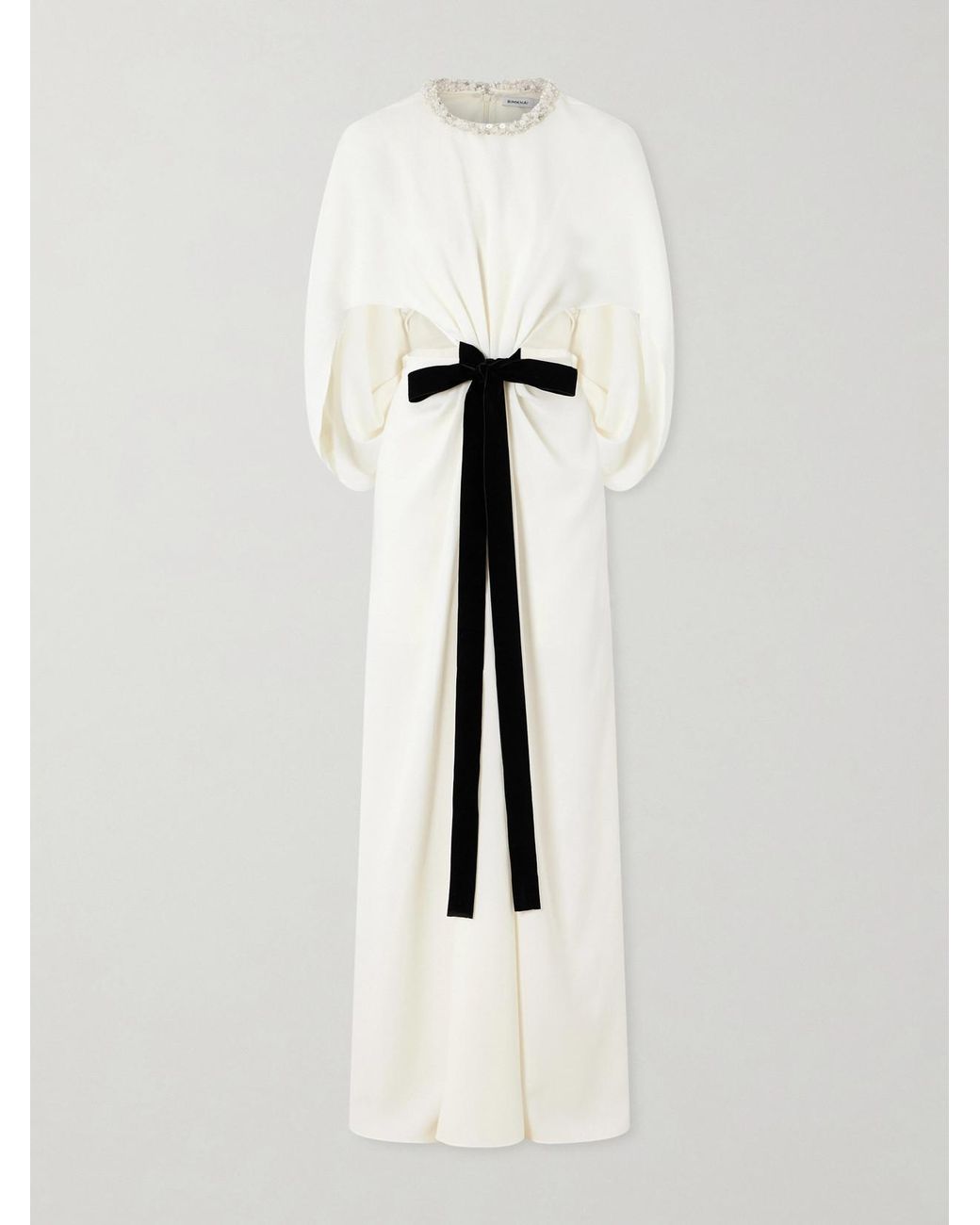 Jonathan Simkhai Annette Cape-Effect Crystal-Embellished Crepe Gown in ...