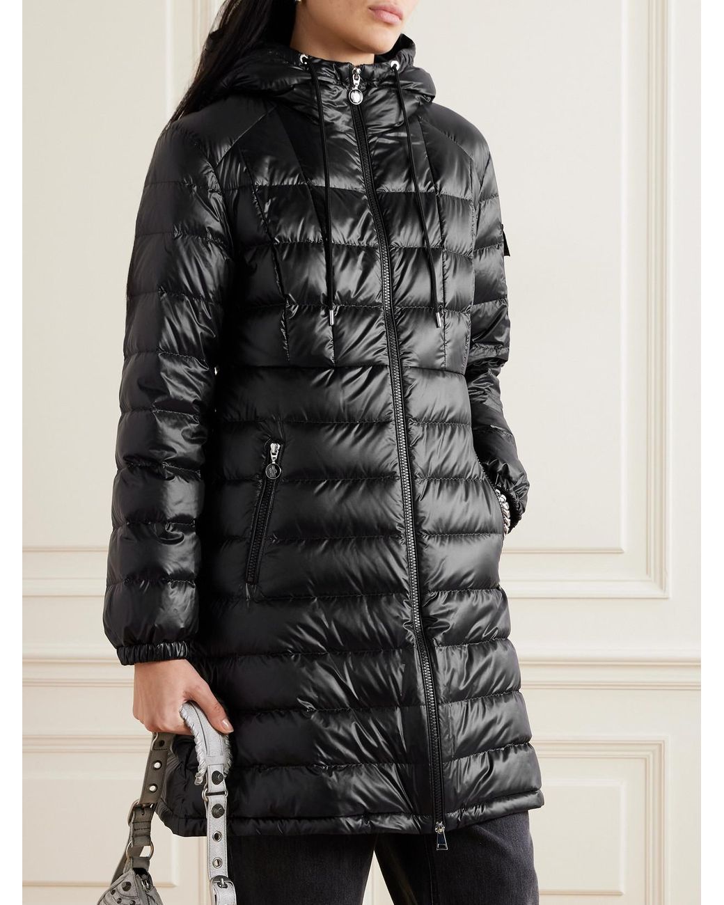 Moncler Amintore Quilted Shell Hooded Down Parka in Black | Lyst