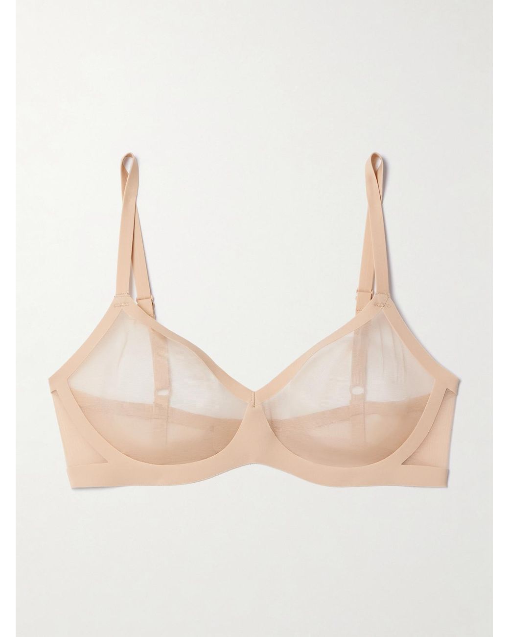 Commando Stretch-Mesh Soft-Cup Bra in Natural | Lyst