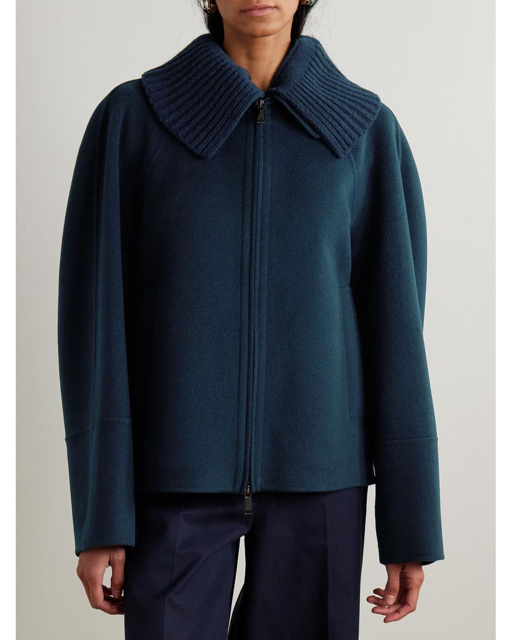 JOSEPH Cooksey Wool And Cashmere-Blend Jacket in Blue | Lyst UK