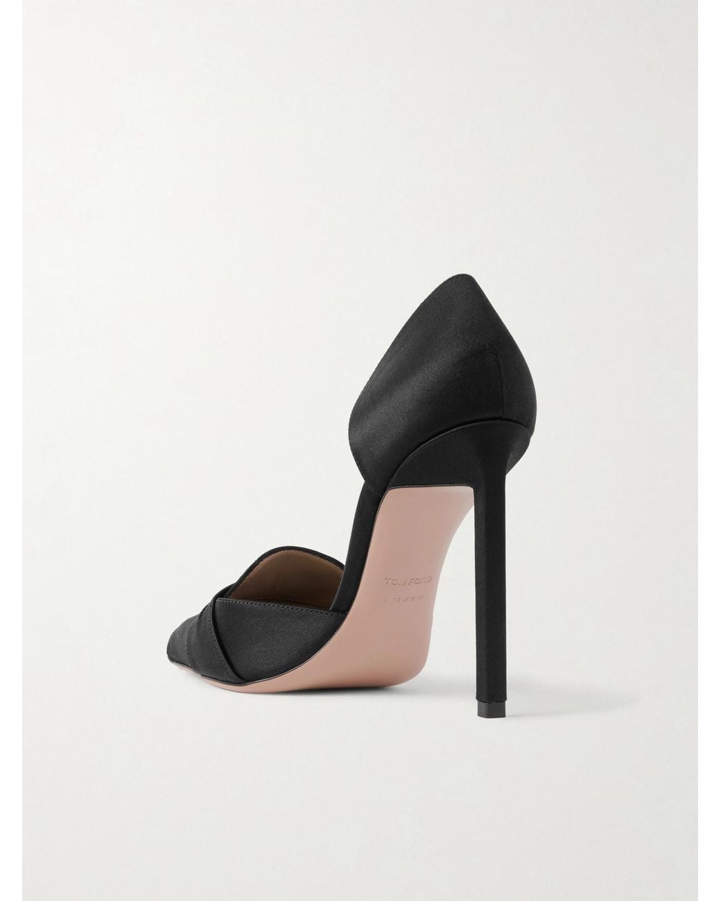 Tom Ford Eva D'Orsay Satin Pumps in Black | Lyst