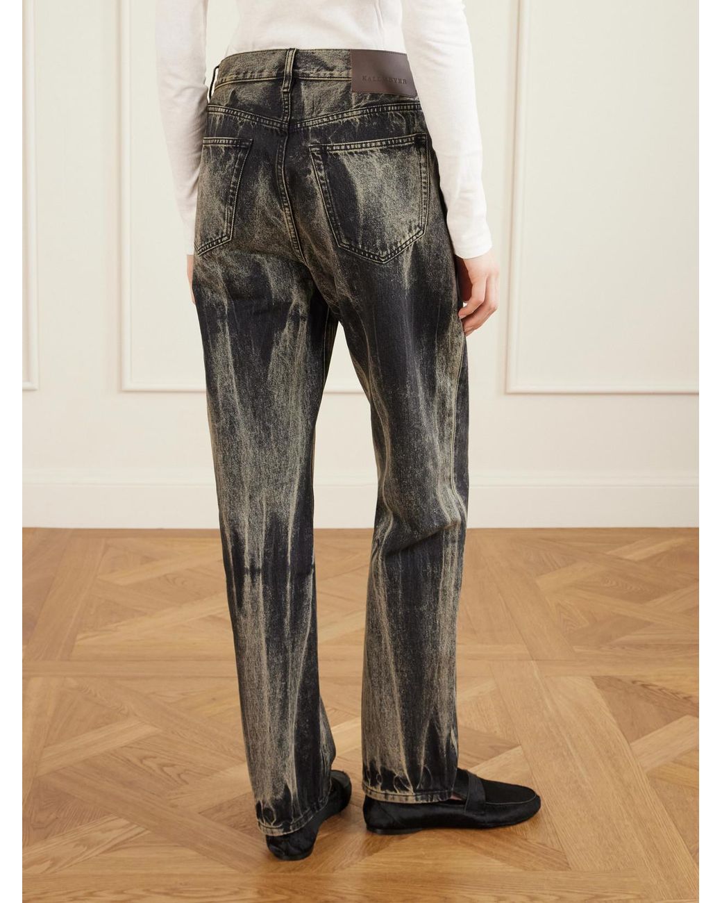 Kallmeyer Gabby Distressed High-Rise Jeans in Gray | Lyst