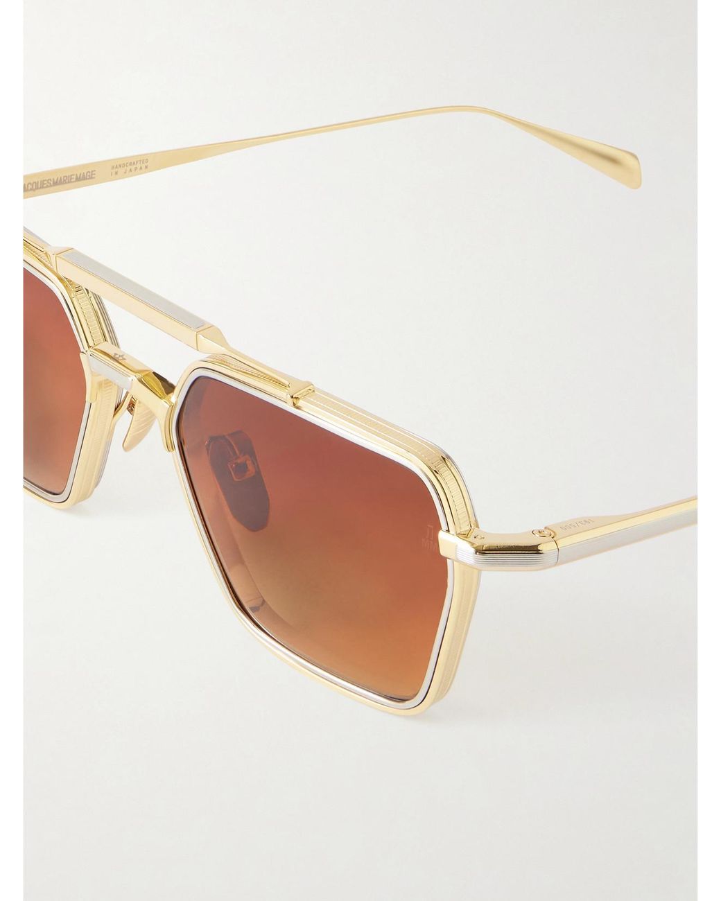 Jacques Marie Mage Commodore Aviator-Style- And-Tone Sunglasses in Pink ...