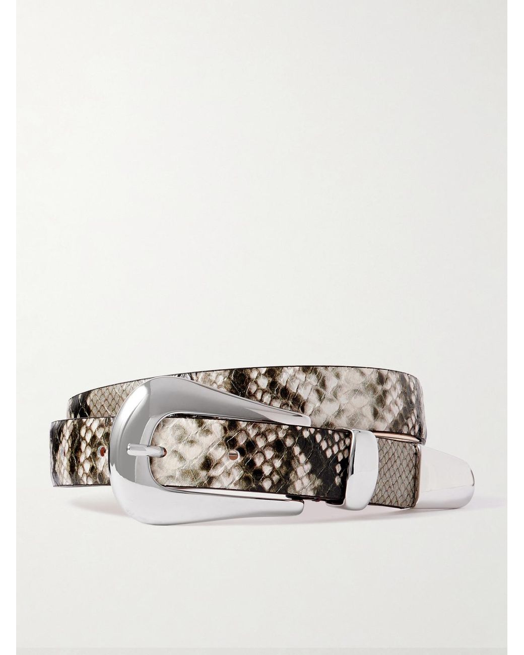 DEHANCHE Colette Snake-Effect Leather Waist Belt in Metallic | Lyst UK