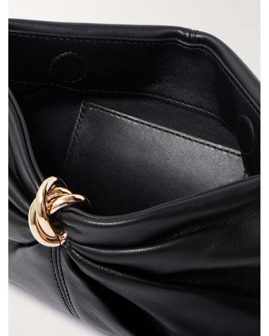 Loeffler Randall Corrine Gathered Leather Shoulder Bag in Black | Lyst