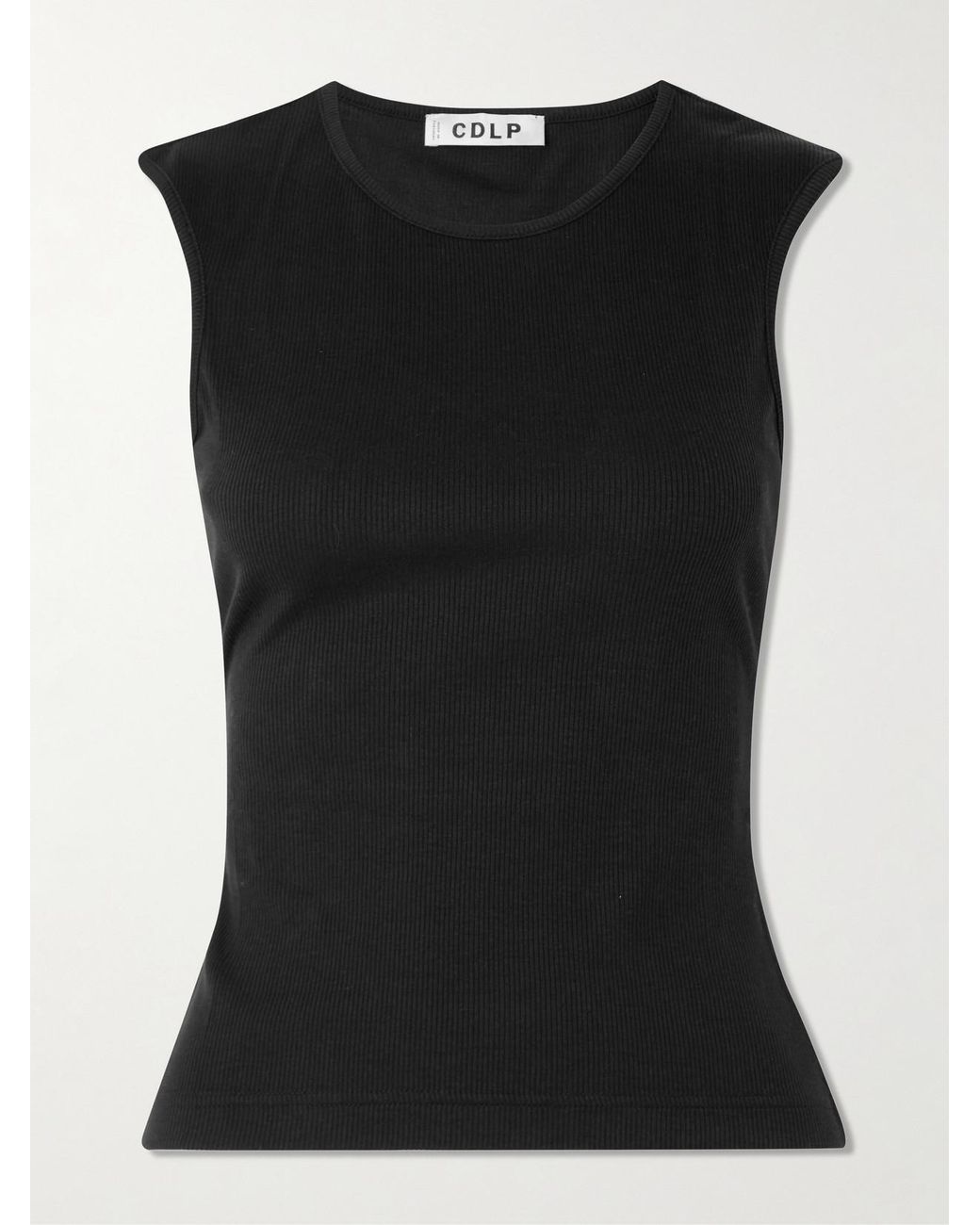 CDLP Ribbed Tencel Lyocell Blend Jersey Tank In Black Lyst CDLP Ribbed Tencel Lyocell Blend Jersey Tank In Black Lyst
