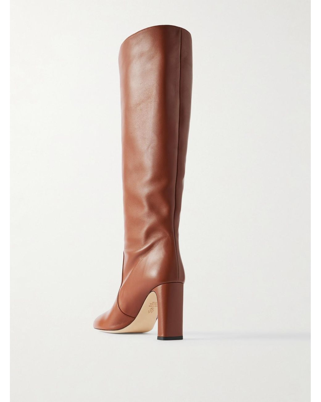 Stuart Weitzman Babette Tubo Leather Knee Boots in Brown | Lyst