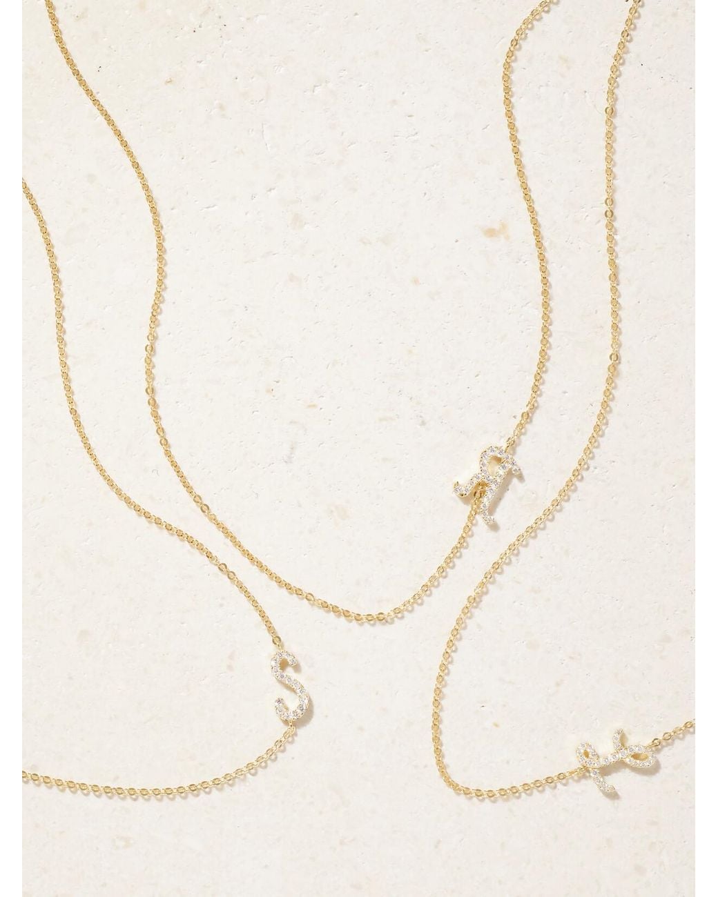 Anita Ko Initial 18-Karat Diamond Necklace in Natural | Lyst