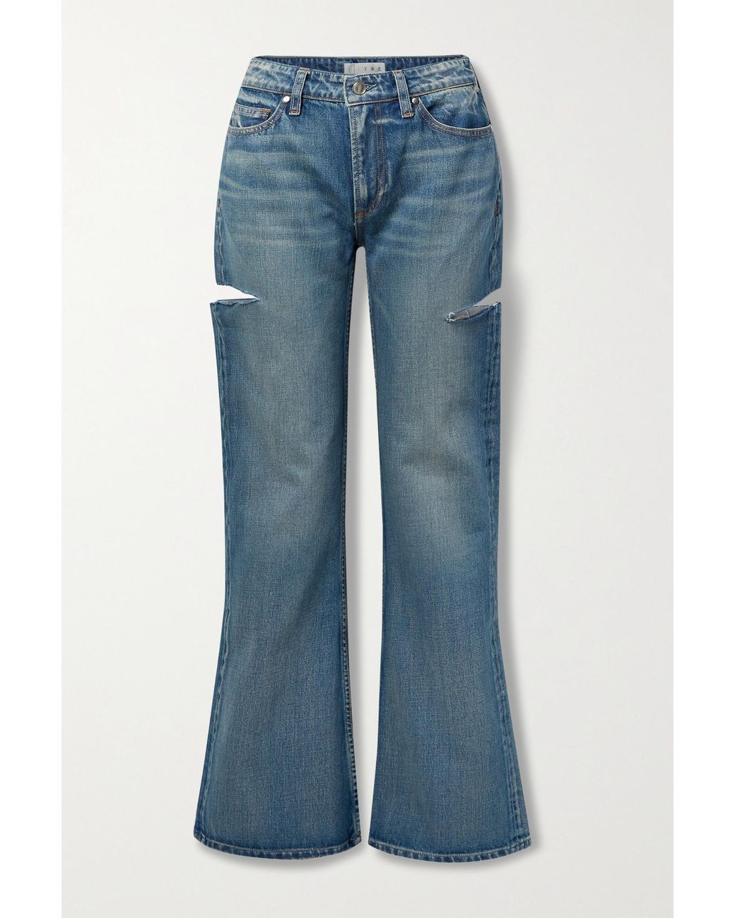 Tre by Natalie Ratabesi Denim The Mimi Distressed High-rise Wide-leg ...