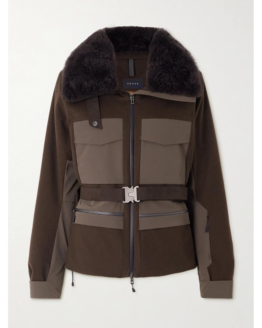 Sease Belted Plush And Twill-Trimmed Wool And Cashmere-Blend Felt Down ...
