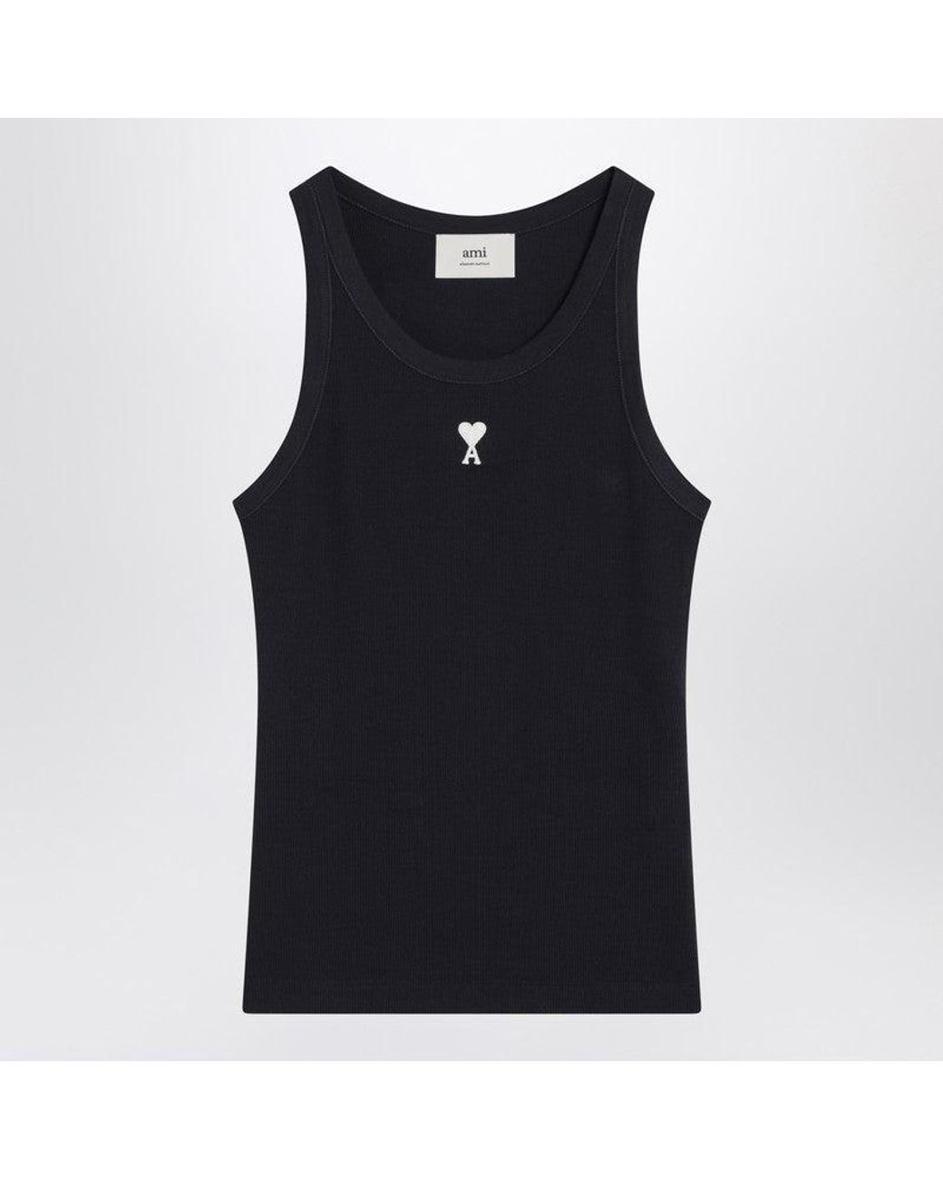 Ami Paris Tank Top Ami De Coeur Midnight in Black | Lyst UK