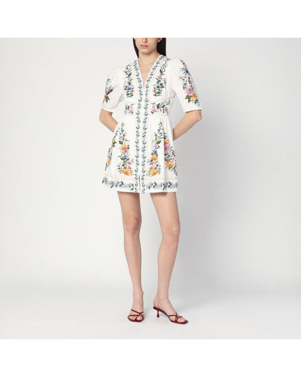 FARM Rio Sweet Bloom Dreamscape Mini Dress in White | Lyst