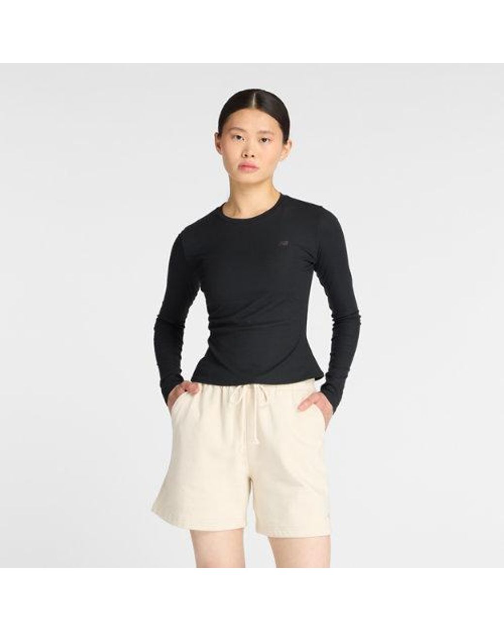 New Balance Micro-Rib Long Sleeve Shirt in Black | Lyst UK