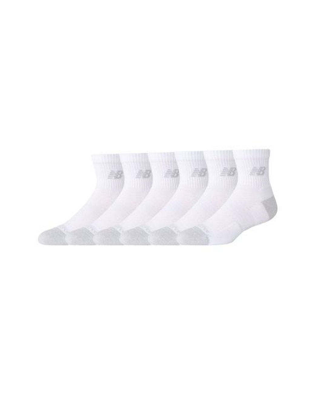 New Balance Active Qtr Socks 6 Pack in White | Lyst