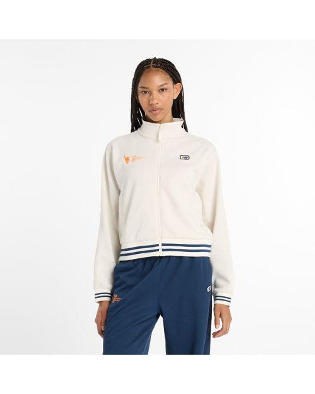 New Balance Nyc Marathon Post Season Pique Track Jacket in White | Lyst