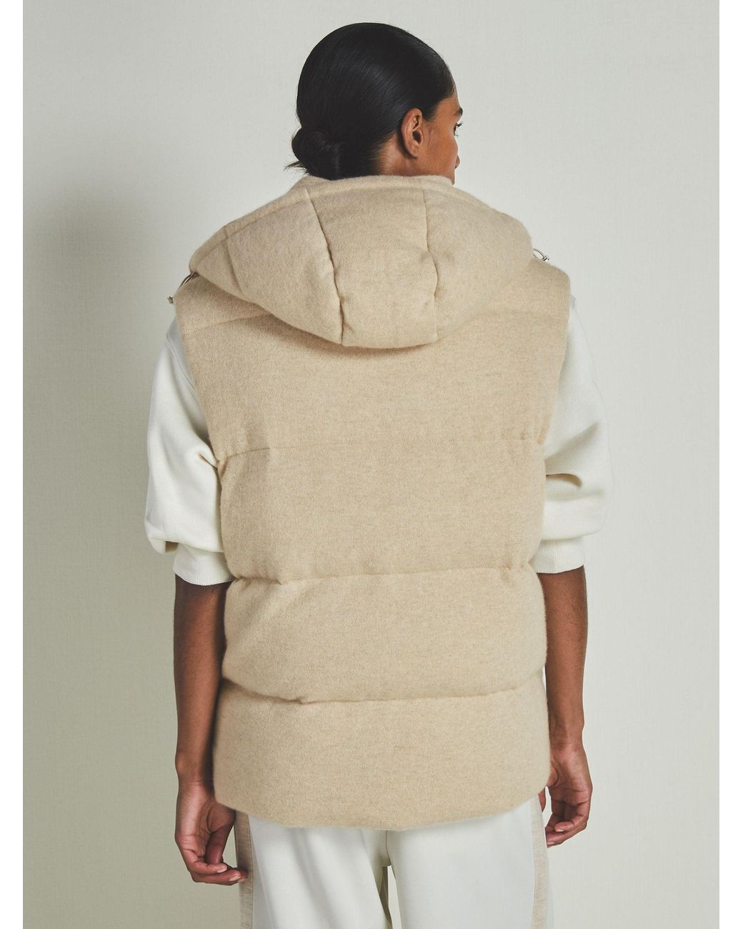 Les 100 Ciels S Stone Brushed-Cashmere Down Gilet in Natural | Lyst