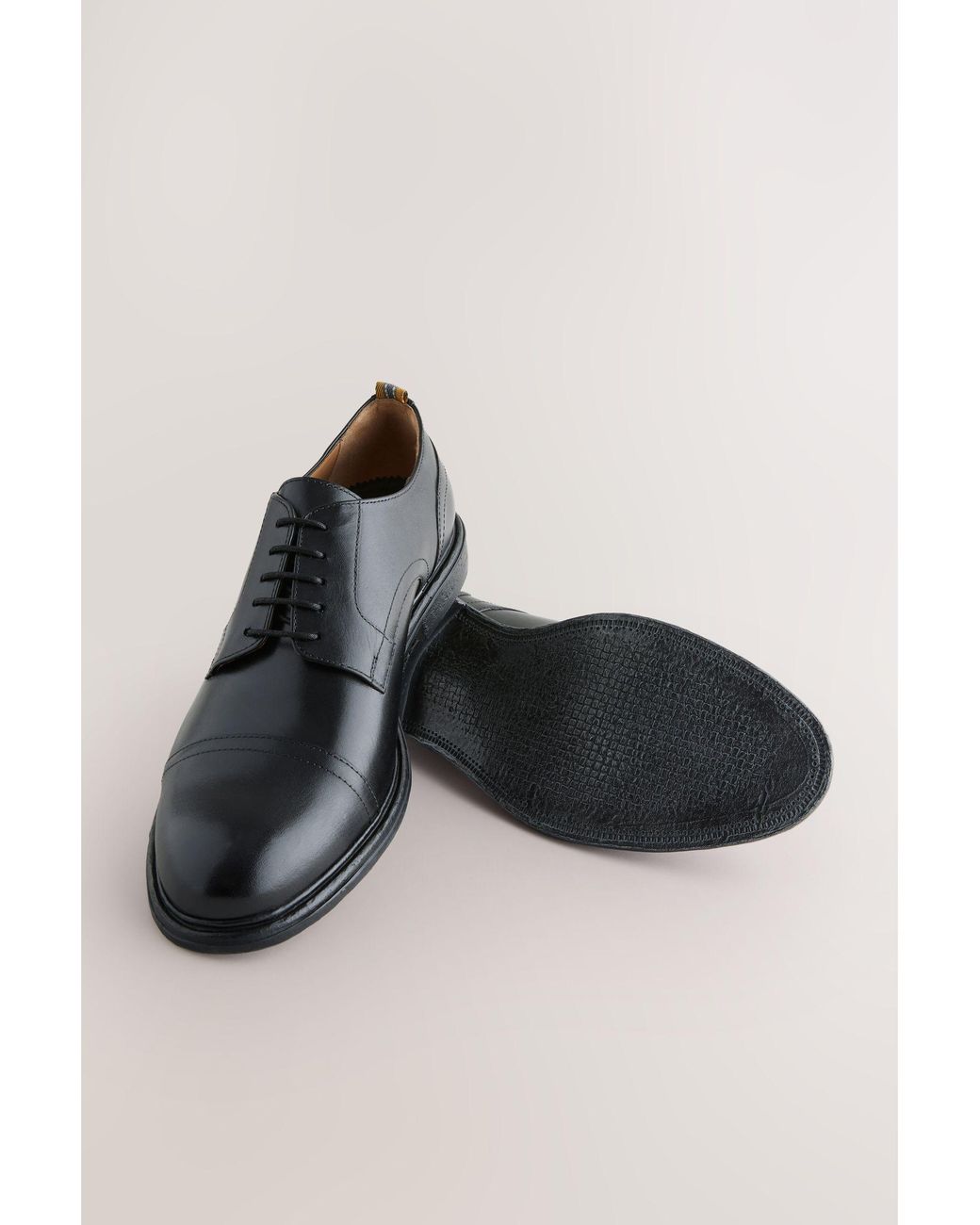 Next Leather Toecap Shoes in Black for Men | Lyst