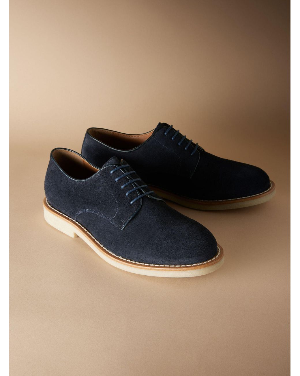Next Signature Italian Suede Derby Shoes in Black for Men | Lyst