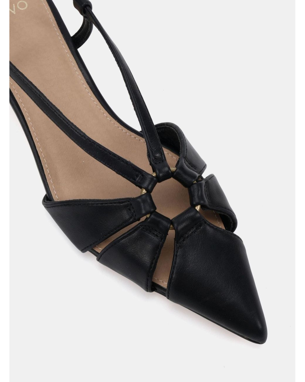 Novo Hally Ring Detail Low Point Slingback Courts in White | Lyst