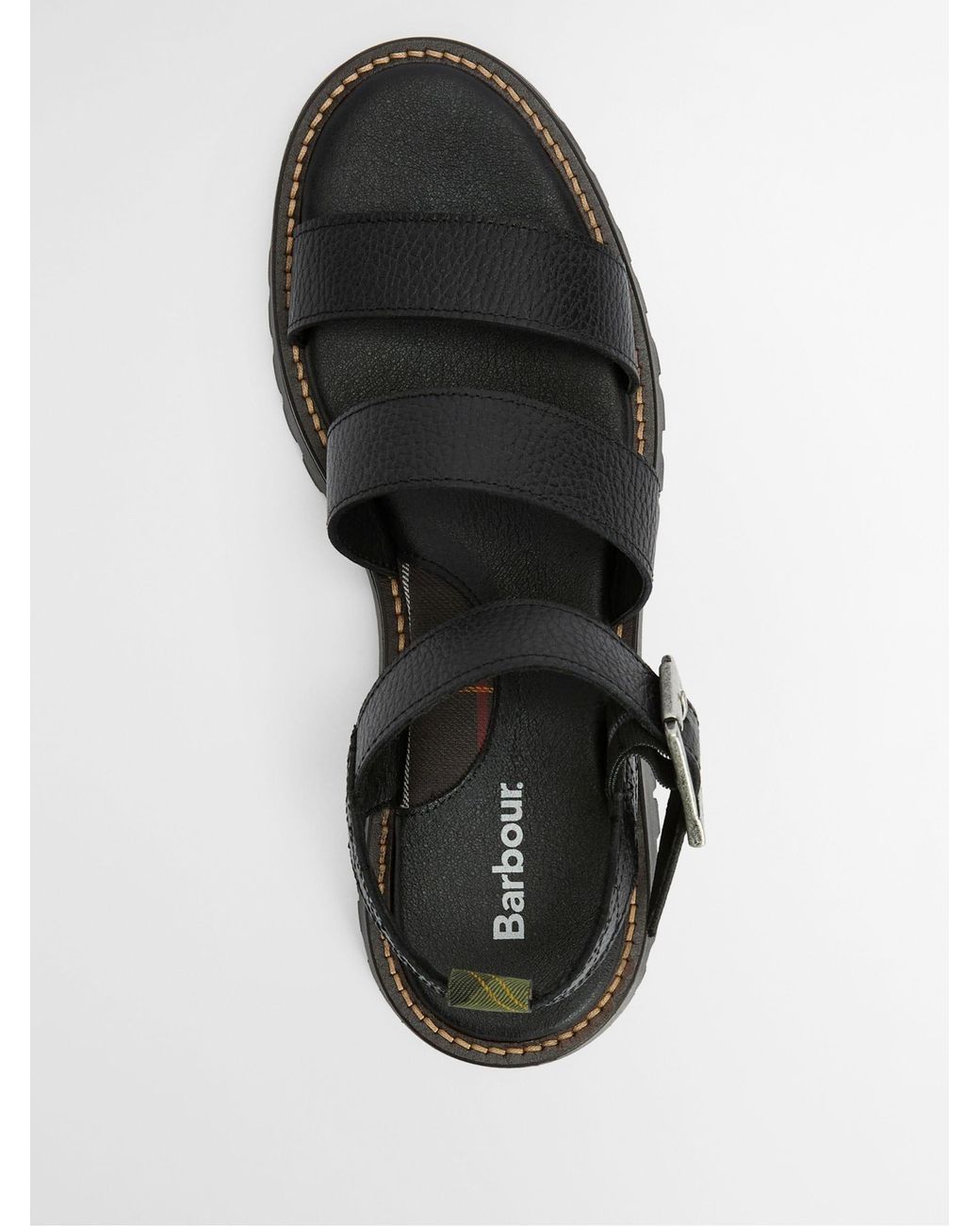 Barbour Gabby Leather Buckle Sandals in White | Lyst Australia
