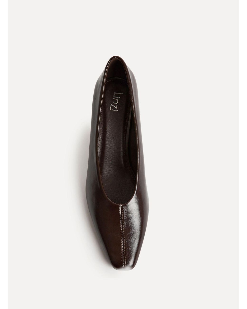 Linzi Delaney Square Toe Court Heels in Brown | Lyst
