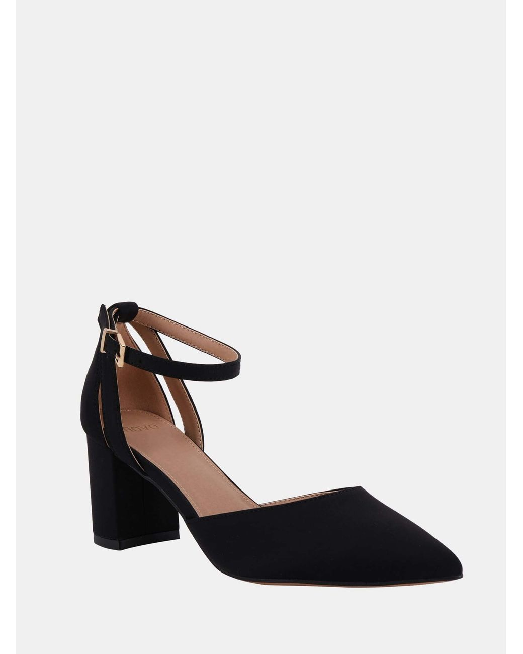 Novo Wide Fit Imelda Two Part Block Heel Court Shoes in Black | Lyst