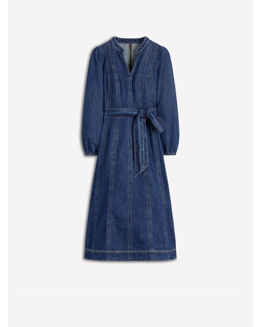 Boden Ros Panelled Denim Midi Dress in Blue | Lyst