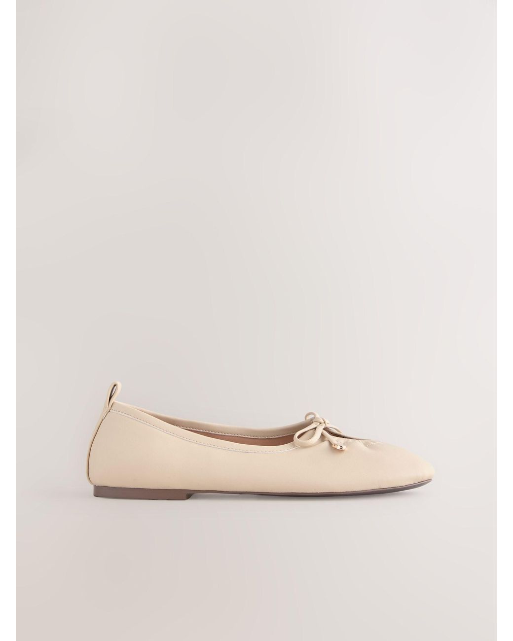Next Forever Comfort Tie Up Round Toe Ballet Flats in Natural | Lyst