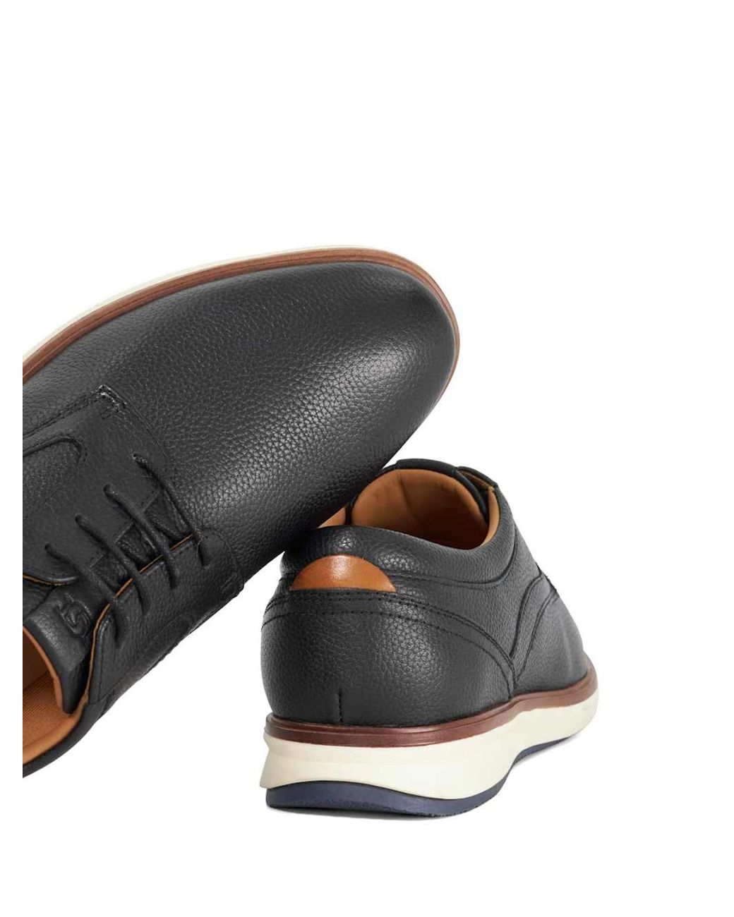 Dune Standard Fit Brydon Hybrid Sole Gibson Shoes in Black for Men | Lyst