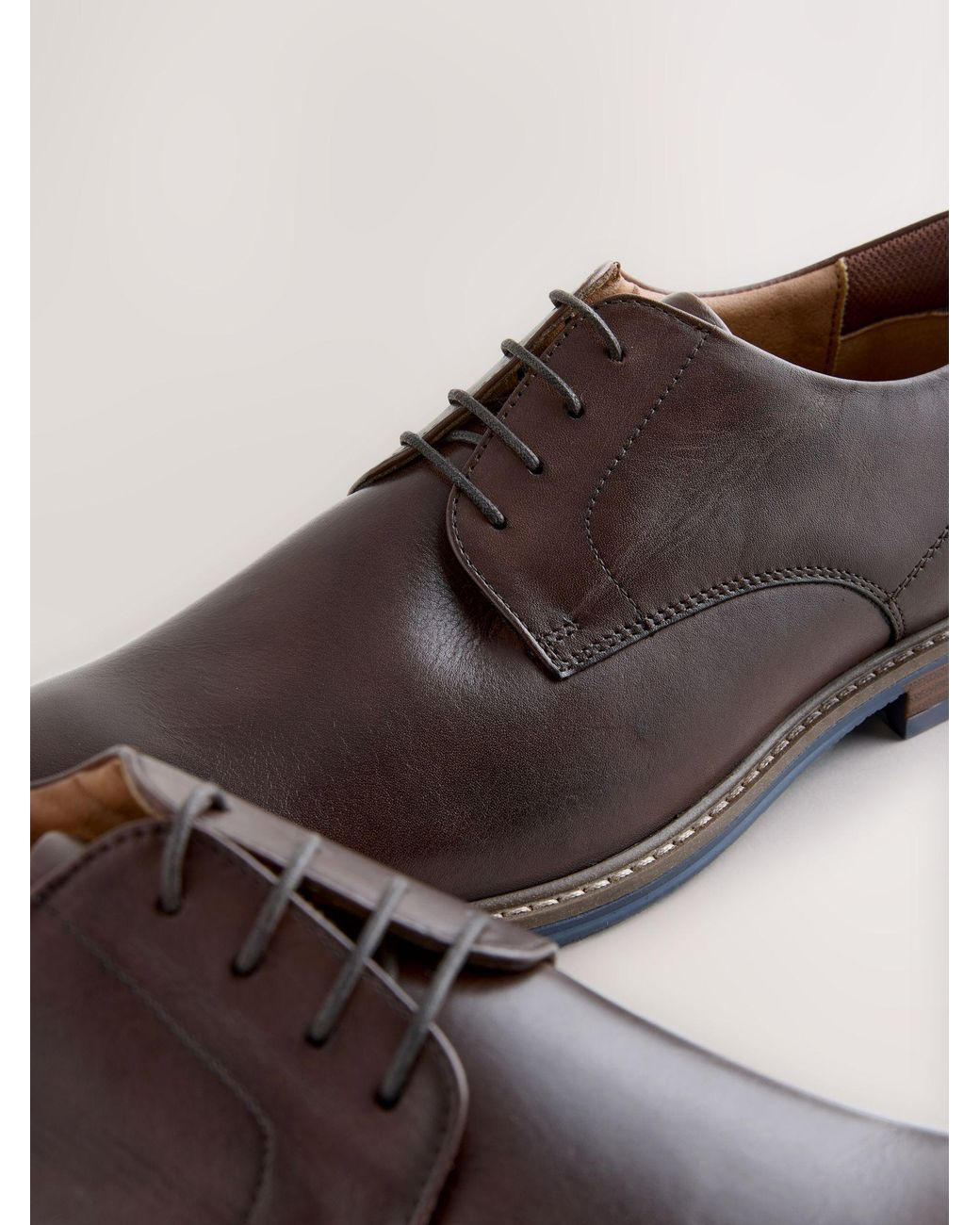Next Standard Fit Derby Shoes With Contrast Sole in Brown for Men | Lyst