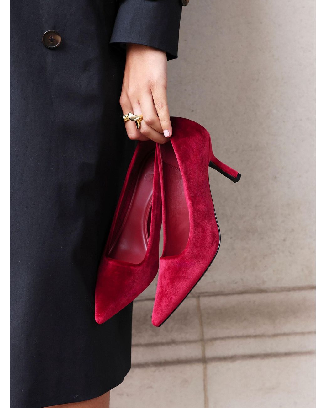 Linzi Kat Closed Court Stiletto Heels in Red | Lyst