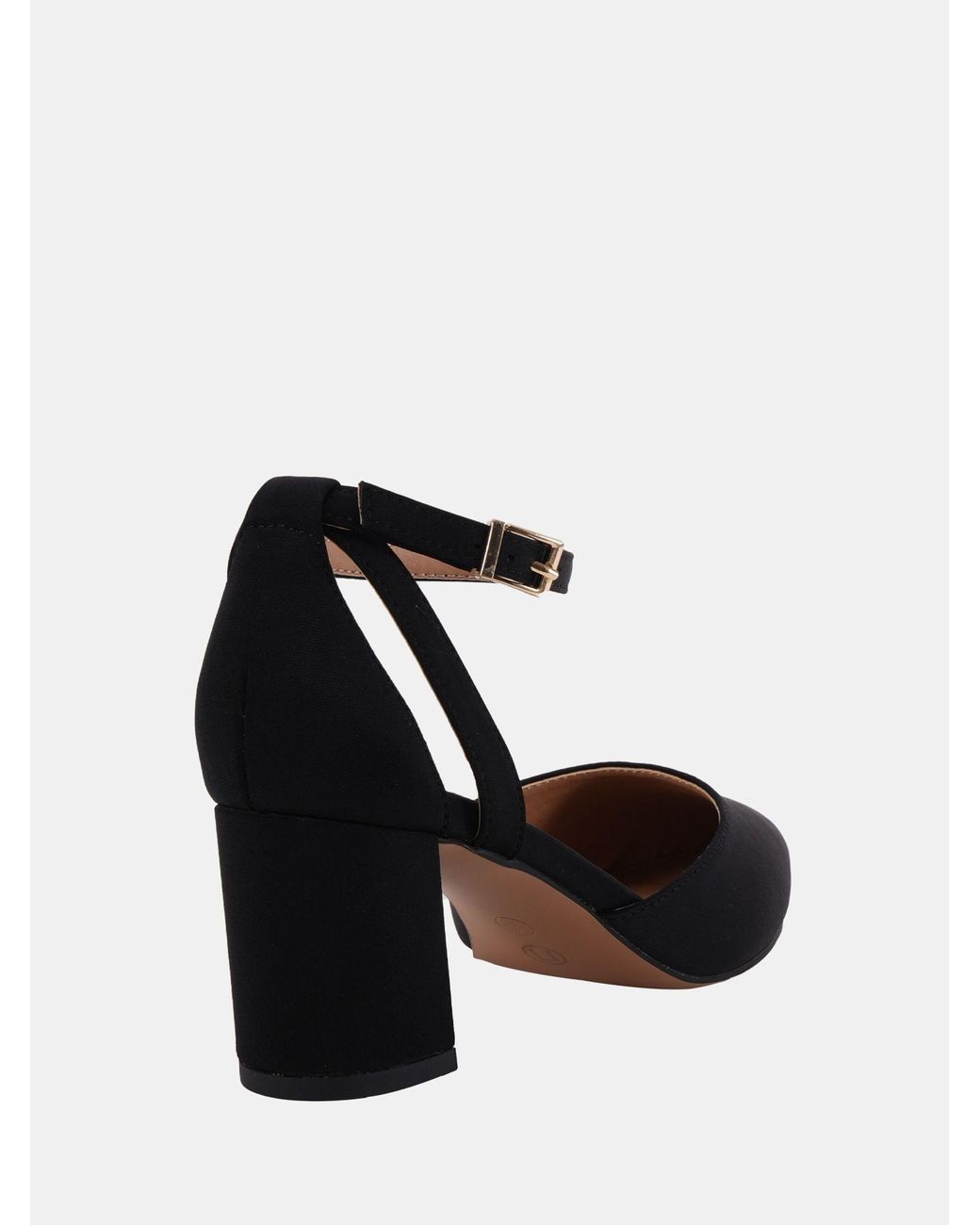 Novo Wide Fit Imelda Two Part Block Heel Court Shoes in Black | Lyst
