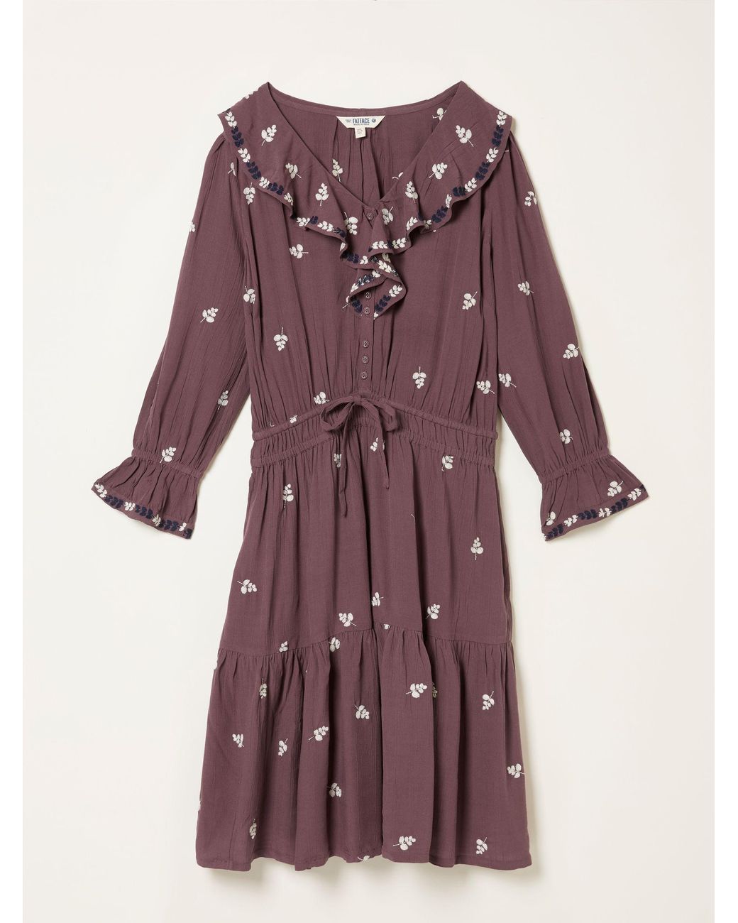 FatFace Fatface Orla Embroidered Dress in Purple | Lyst