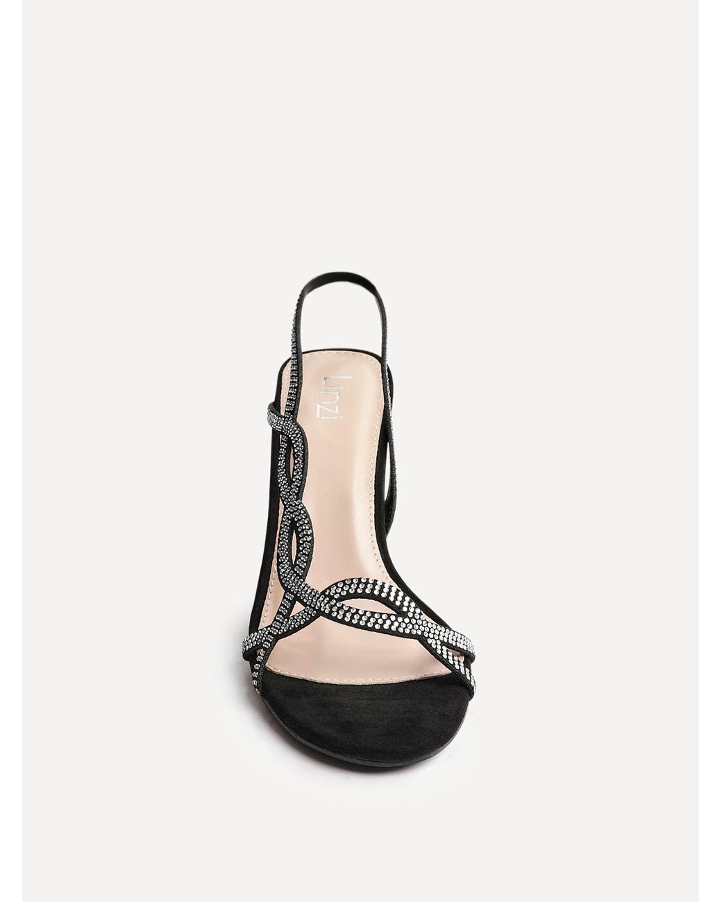 Linzi Kristina Diamante Slingback Stiletto Heels in Natural | Lyst
