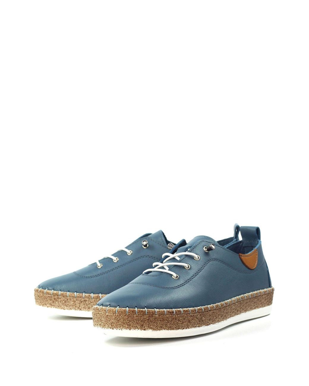 Lunar Evie Mid Leather Plimsoll Shoes in Blue | Lyst