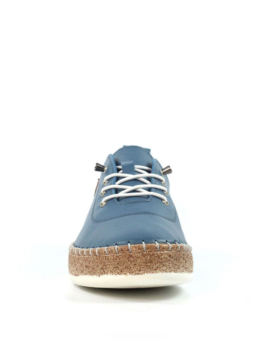 Lunar Evie Mid Leather Plimsoll Shoes in Blue | Lyst