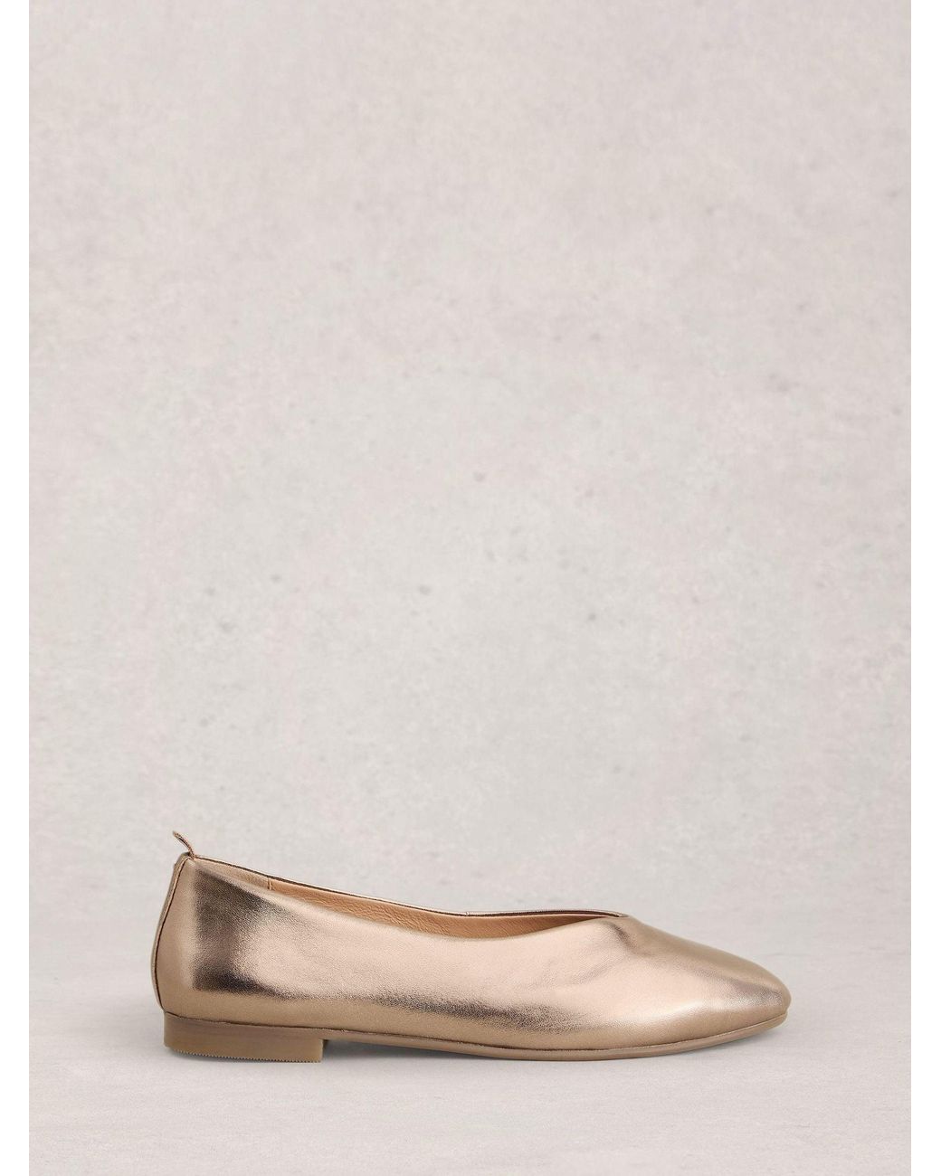 White Stuff Cheri Leather Ballerina Pumps in Natural | Lyst