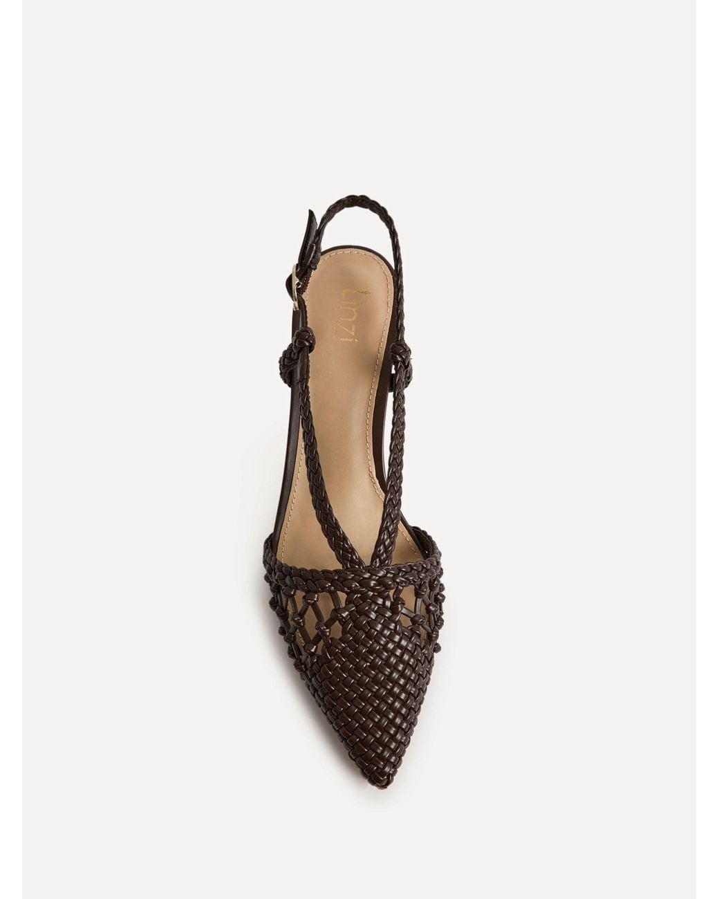 Linzi Cadence Handwoven Court Heels in Brown | Lyst