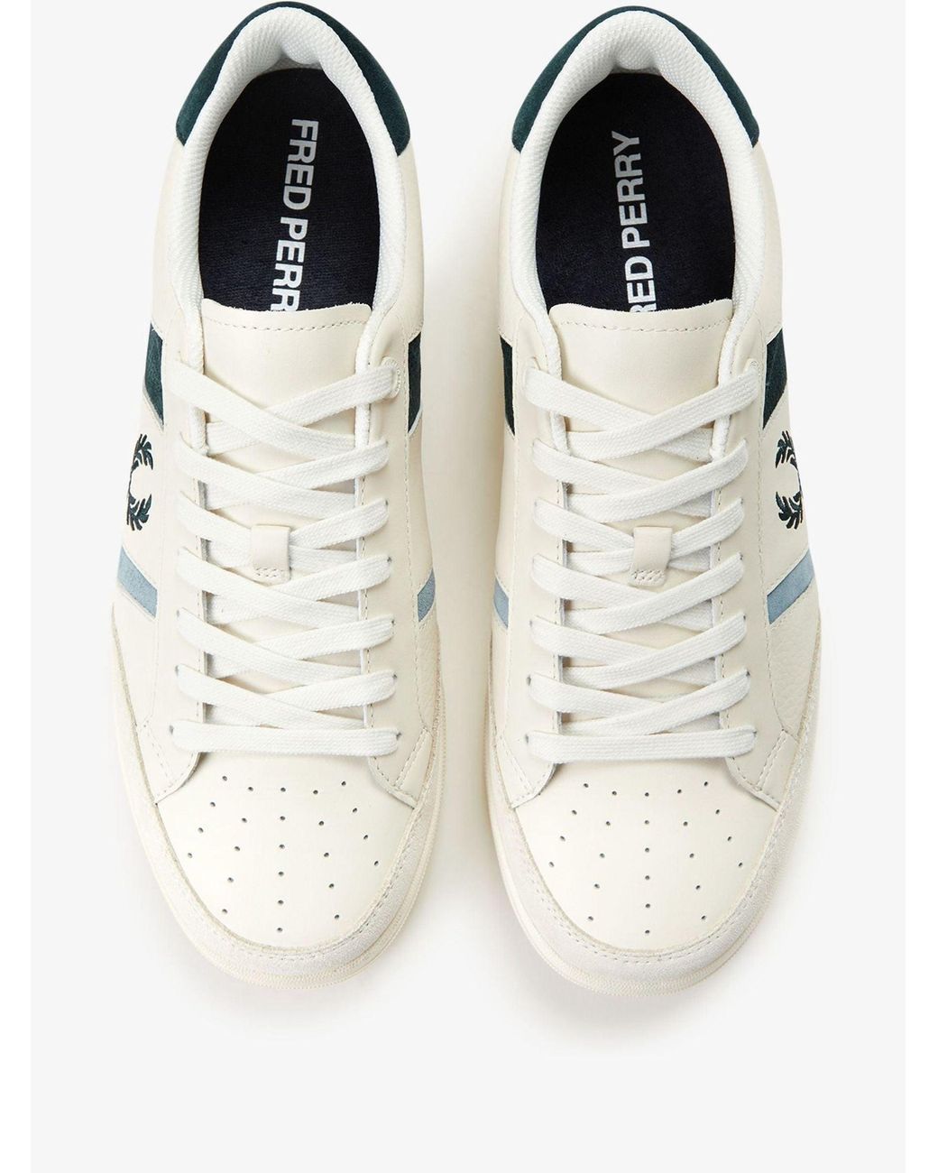 Fred Perry B725 Leather/Suede Trainers in White for Men | Lyst Australia