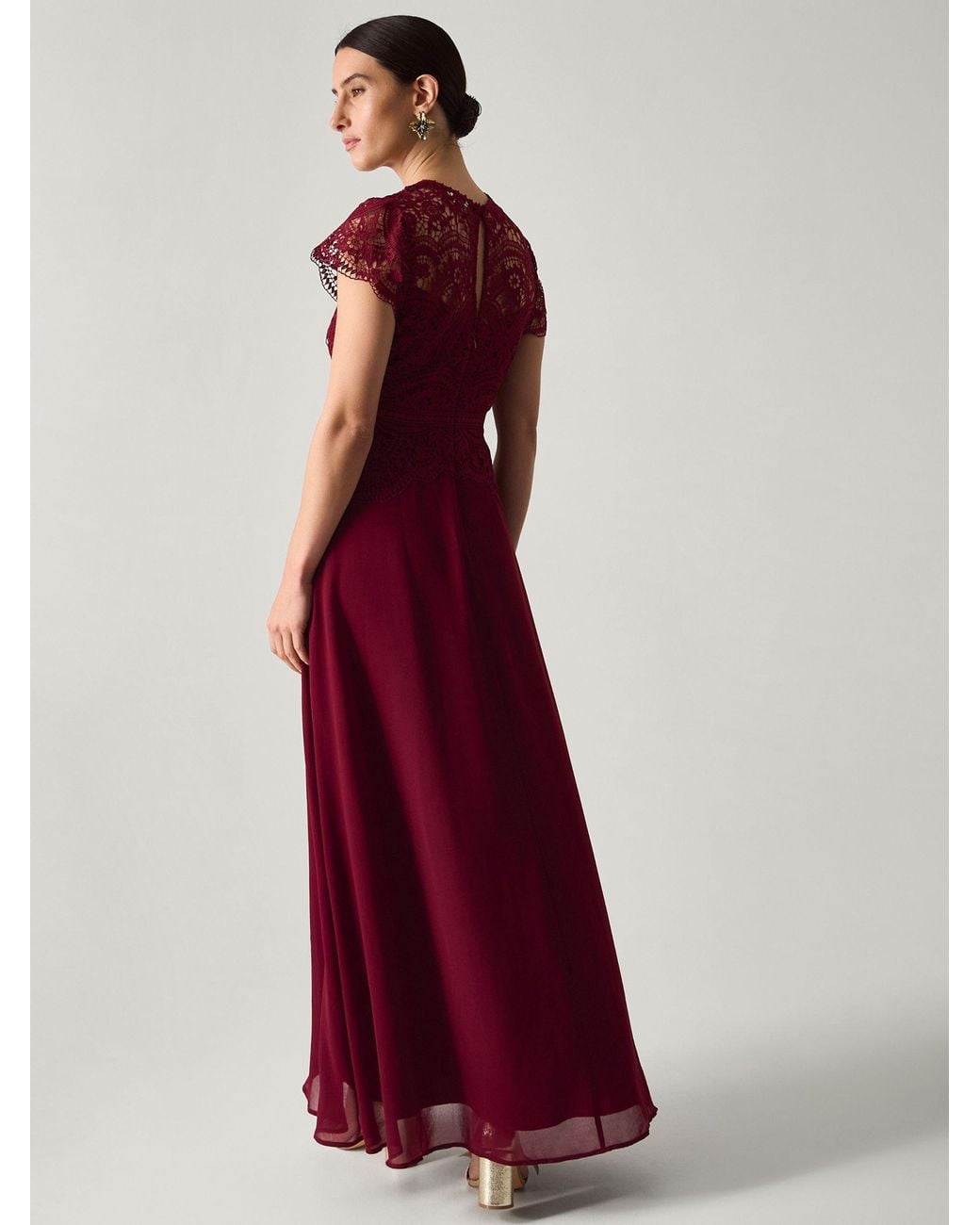 Monsoon Monica Lace Bridesmaid Dress in Red | Lyst