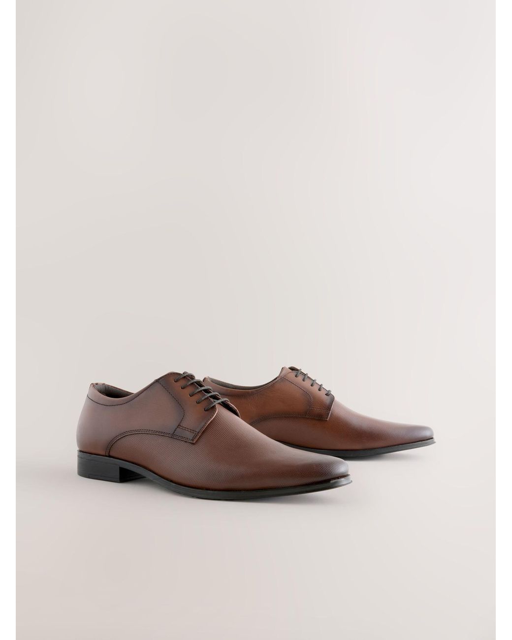 Next Embossed Derby Shoes in Brown for Men | Lyst