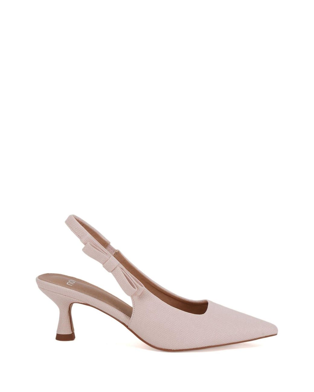Novo Wide Fit Indi Bow Low Heel Point Slingback Courts in Pink | Lyst
