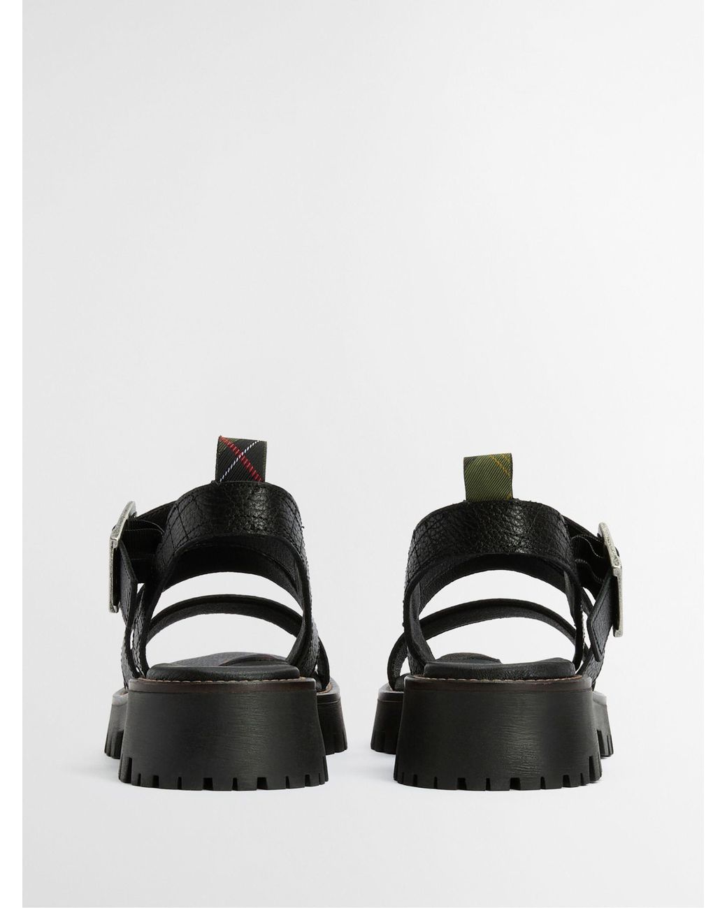 Barbour Gabby Leather Buckle Sandals in White | Lyst Australia